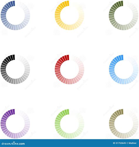 Loading Indicators Set 9 Colors V1 Stock Image Illustration Of Brown Transition 31753645