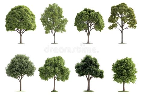Isolated Tree Collection For Design Assembly Stock Illustration