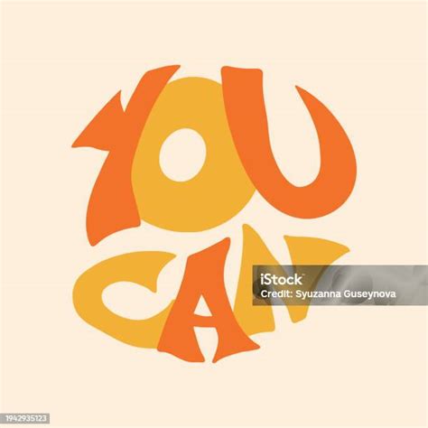 둥근 모양으로 글자를 할 수 있습니다 복고풍 스타일의 동기 부여 문구 벡터 일러스트 레이 션입니다 1980 1989 년에 대한 스톡 벡터 아트 및 기타 이미지 Istock