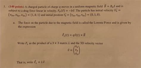 Solved Points A Charged Particle Of Charge Q Moves In Chegg