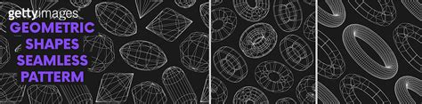 Seamless Pattern With Linear Form Geometric Shapes Strange Wireframes Distortion And