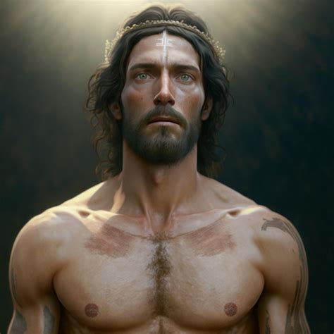 Premium Ai Image A Man With A Crown On His Head Looking Like Jesus