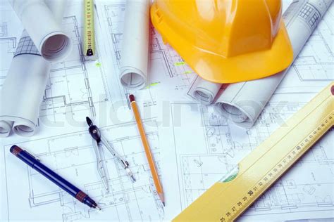 Blueprints And Projects Of Building Architectual Concept Colourbox