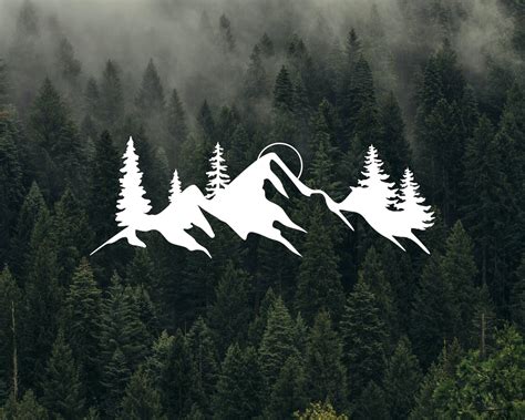 Mountain Decal Forest Adventure Decal Outdoor Car Window Stickers