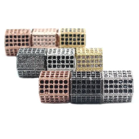 패션 육각형 금속 황동 마이크로 포장 크리스탈 Cz 비즈 지르콘 Sexangle 공간 비즈 보석 Diy 매력 팔찌 만들기 3 개 구슬 Aliexpress