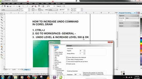 How To Increase Undo Command In Coreldraw Youtube