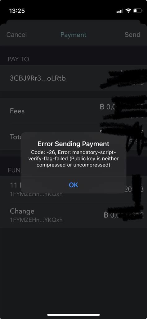 Private Key Getting Public Key Is Neither Compressed Or Uncompressed After Trying To Send