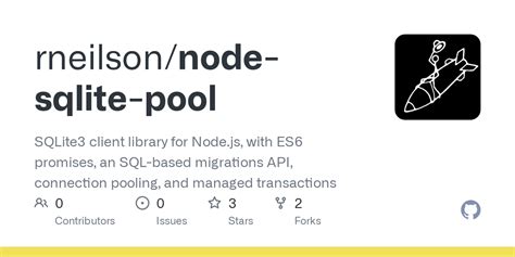github rneilson node sqlite pool sqlite3 client library for node js with es6 promises an