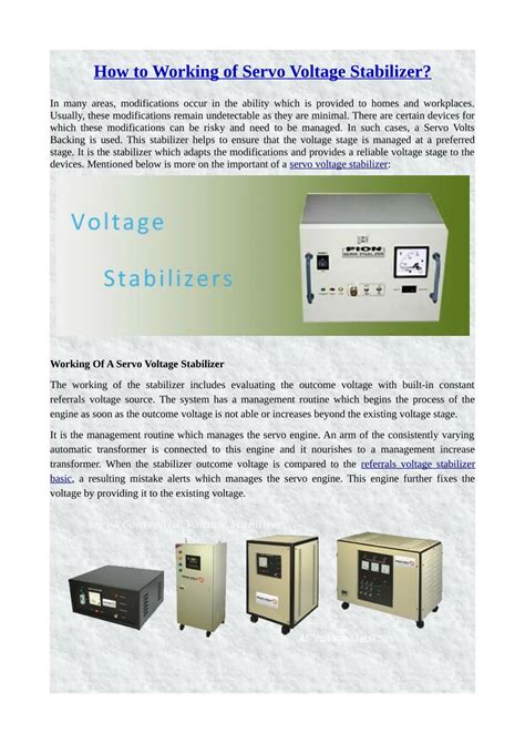 PPT How To Working Of Servo Voltage Stabilizer PowerPoint Presentation ID 7260118