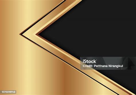 어두운 회색 빈 공간 디자인 현대 미래 배경 벡터 일러스트 레이 션에 추상 골드 검은색 화살표 방향 0명에 대한 스톡 벡터 아트 및 기타 이미지 Istock