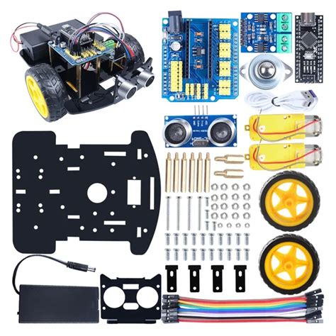 หุ่นยนต์หลบหลีกสิ่งกีดขวางด้วยอัลตร้าโซนิค smart robot car kit 2wd