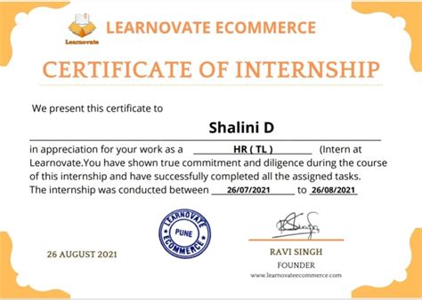 Shalini D On Linkedin Learnovateecommerce Hrintern Internship
