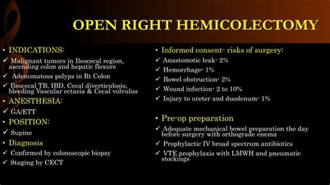 Open Right Hemicolectomy Step By Step Operative Surgery Pptx Digestive Disorders