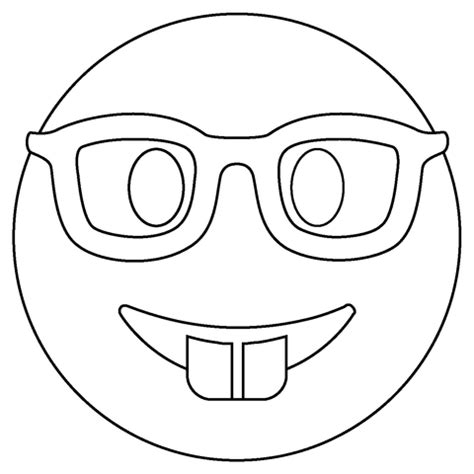 Nerd Face Emoji Coloring Page Free Printable Coloring Pages