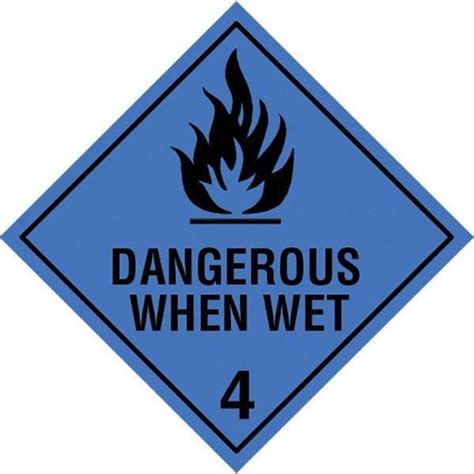 Dg Diamond Class 43 Dangerous When Wet Ph7 Neutralising Hazards