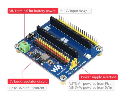controlador servo para raspberry pi pico 16 canales 16 bits