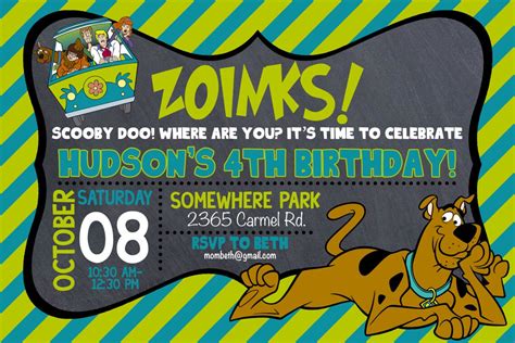 Scooby Doo Birthday Invitation Etsy