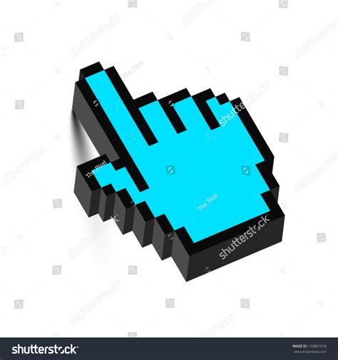 3d Blue Mouse Hand Cursor Shadow Stock Vector Royalty Free 133061918