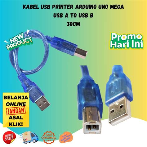 Jual Kabel Usb Printer Arduino Uno Mega Usb A To Usb B 30cm Shopee