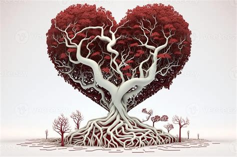 A Heart Shaped Tree With The Roots Forming A Heart Shape Stock Photo At Vecteezy