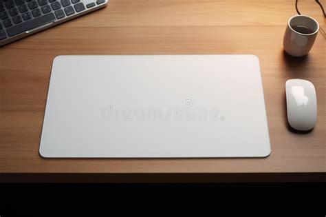 A Desktop Neatly Organized With A Modern Desk And A Mouse Placed On A Mouse Pad Mockup Stock