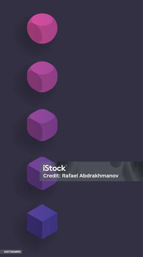 성장 성장 및 기술 벡터 변환 및 진화 그라데이션은 사각형의 모양을 원으로 색상합니다 추상 아이소메트릭 디지털 배경 수직 그림 개념에 대한 스톡 벡터 아트 및 기타 이미지