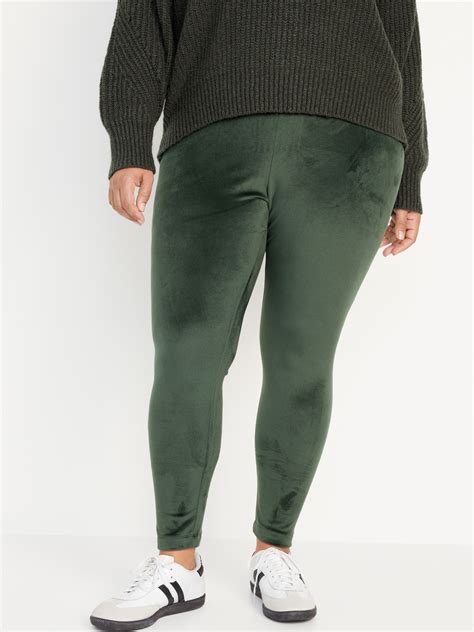 High Waisted Velvet Leggings For Women Old Navy