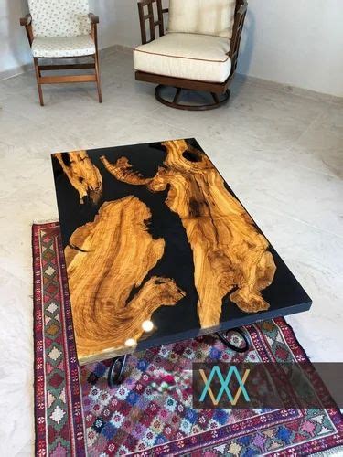 Ghost Blue Epoxy Center Table Epoxy Table Epoxy Resin Wood Table