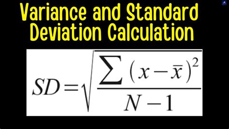 Variance And Standard Deviation Calculation Youtube