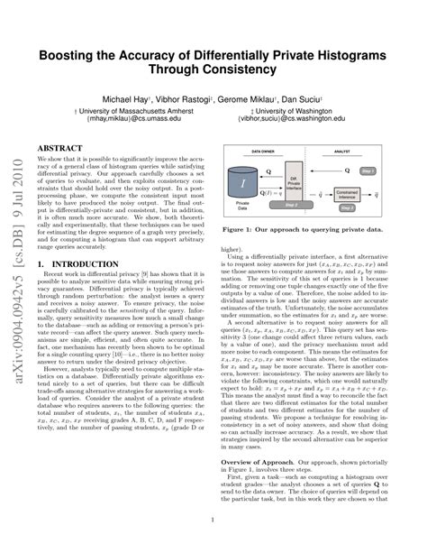 Pdf Boosting The Accuracy Of Differentially Private Histograms Through Consistency