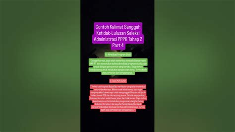 Contoh Kalimat Sanggah Ketidak Lulusan Seleksi Administrasi Pppk Tahap
