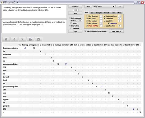 the automatic word aligner itrix a snapshot of the automatic alignment