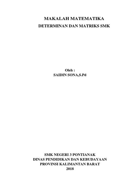 Determinan And Matriks Smk Pdf