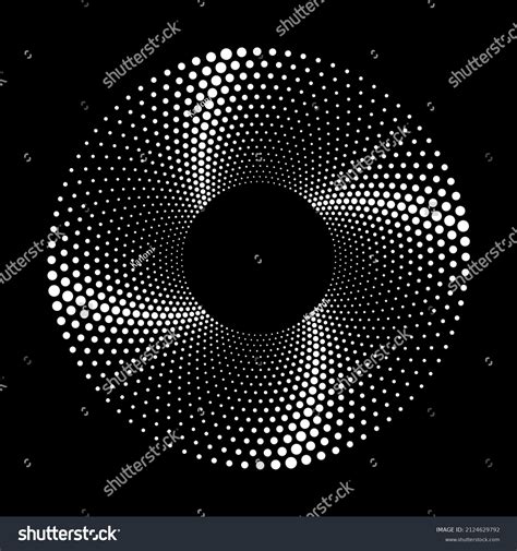 Halftone Dots Vortex Form Dotted Design Stock Vector Royalty Free