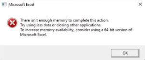 Solved There Isnt Enough Memory To Complete This Action In