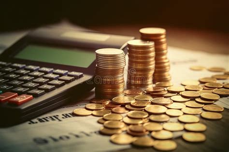 Navigating The Financial Landscape Coins Calculator And Graphs Illustrating Growth Inflation