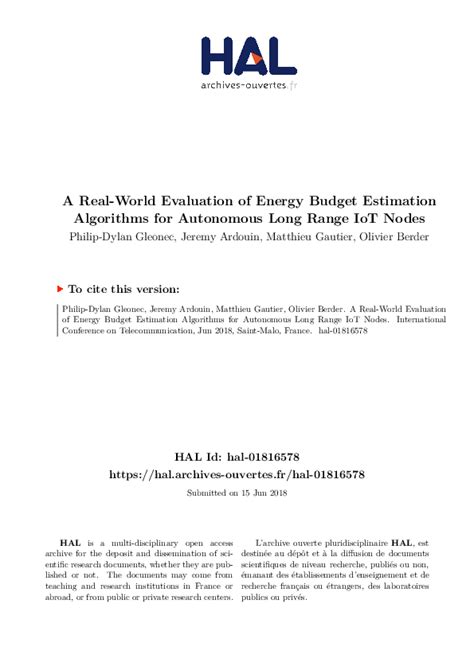 Pdf A Real World Evaluation Of Energy Budget Estimation Algorithms For Autonomous Long Range
