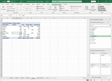 Pivot Tables Computer Applications For Managers