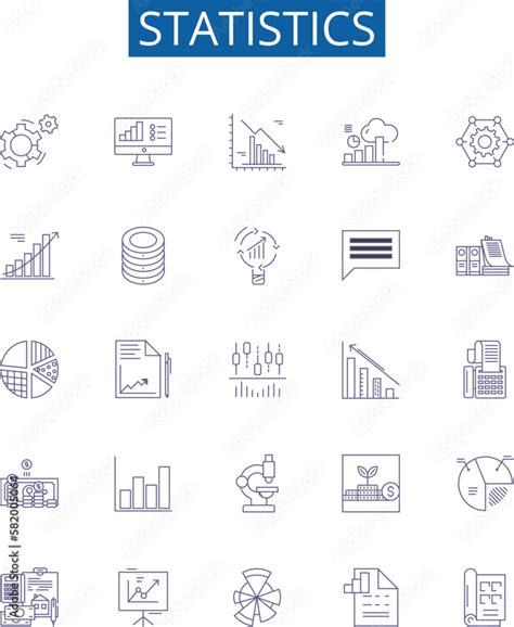 Statistics Line Icons Signs Set Design Collection Of Statistics Data Analysis Samples