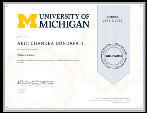 Python Basics Authorized By University Of Michigan And Offered Through