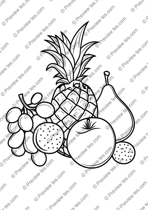 Eat Fruits And Vegetables Coloring