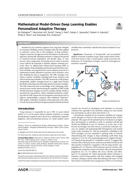 Pdf Mathematical Model Driven Deep Learning Enables Personalized Adaptive Therapy