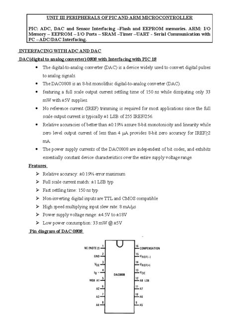 Unit 3 Microcontroller Peripherals Adc Dac And Sensor Interfacing