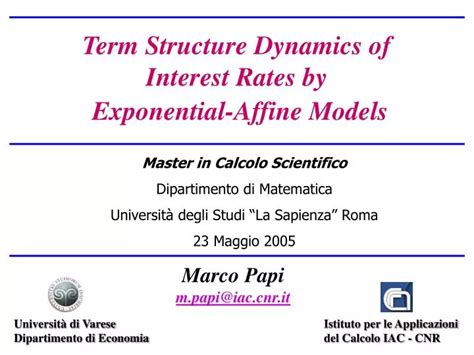 Ppt Term Structure Dynamics Of Interest Rates By Exponential Affine Models Powerpoint