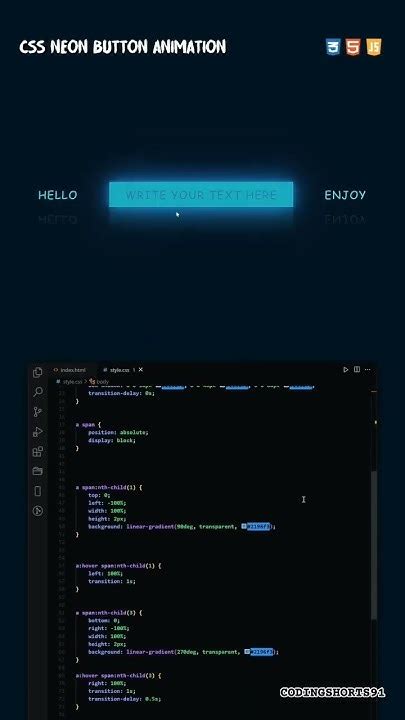 css neon button animation animation html css coding shorts trending music love