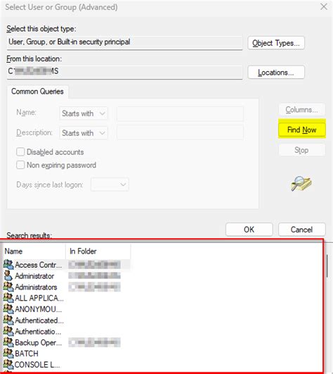 virtual machine unable to add users groups in file security