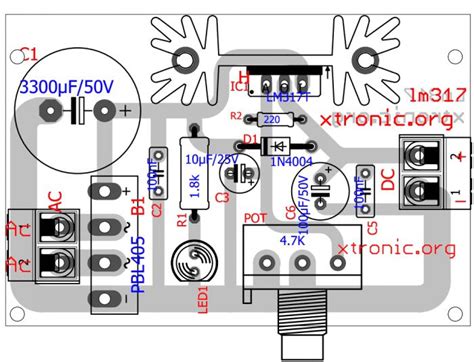 Lm317 Adjustable Voltage Regulator Pcb Power Supply 700x536 Circuit Lm317 Adjustable Voltage