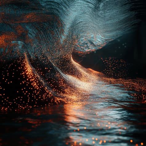Stunning Digital Visualization Of Abstract Data Waves With Realistic
