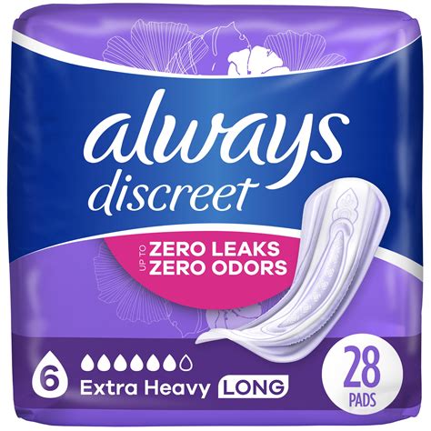 Always Discreet Extra Heavy Long Incontinence Pads 28 Count Hsa Fsa