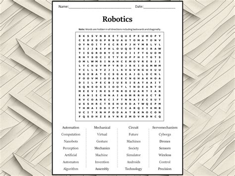Robotics Word Search Puzzle Worksheet Activity Teaching Resources